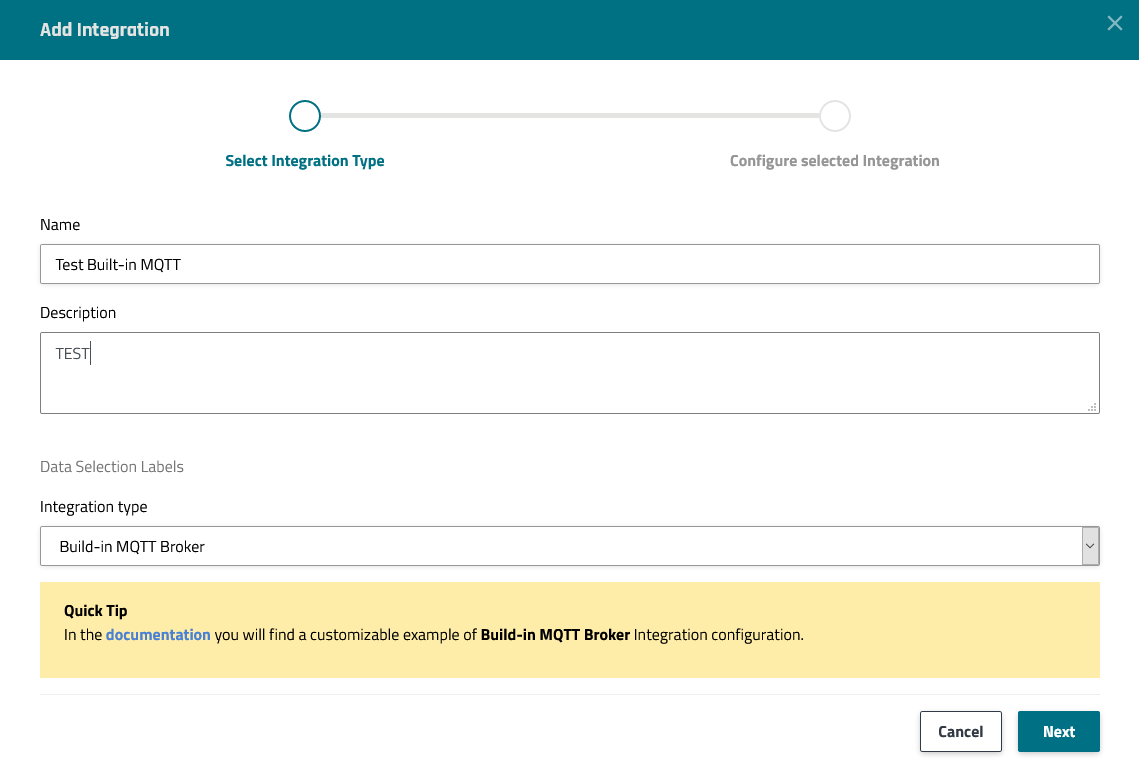 Built-in MQTT broker